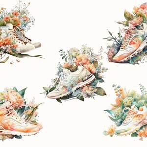 Watercolor Sneakers Clipart, Flowers Sneakers Png, Flowers Clipart ...