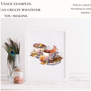 Watercolor Tea Cup Clipart, Tea Party Clipart Bundle, Cute Japanese Tea ...