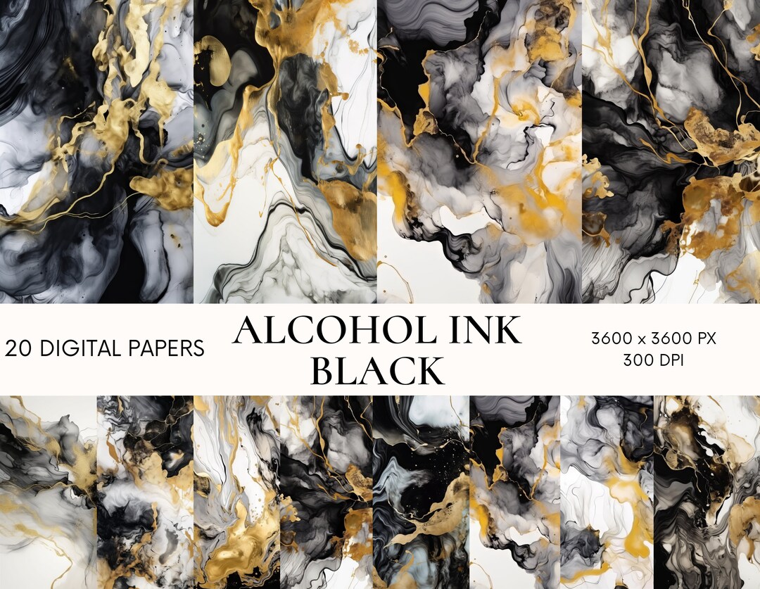 Black and Gold Marble Digital Paper, Black Marble Texture, Gold Marble ...