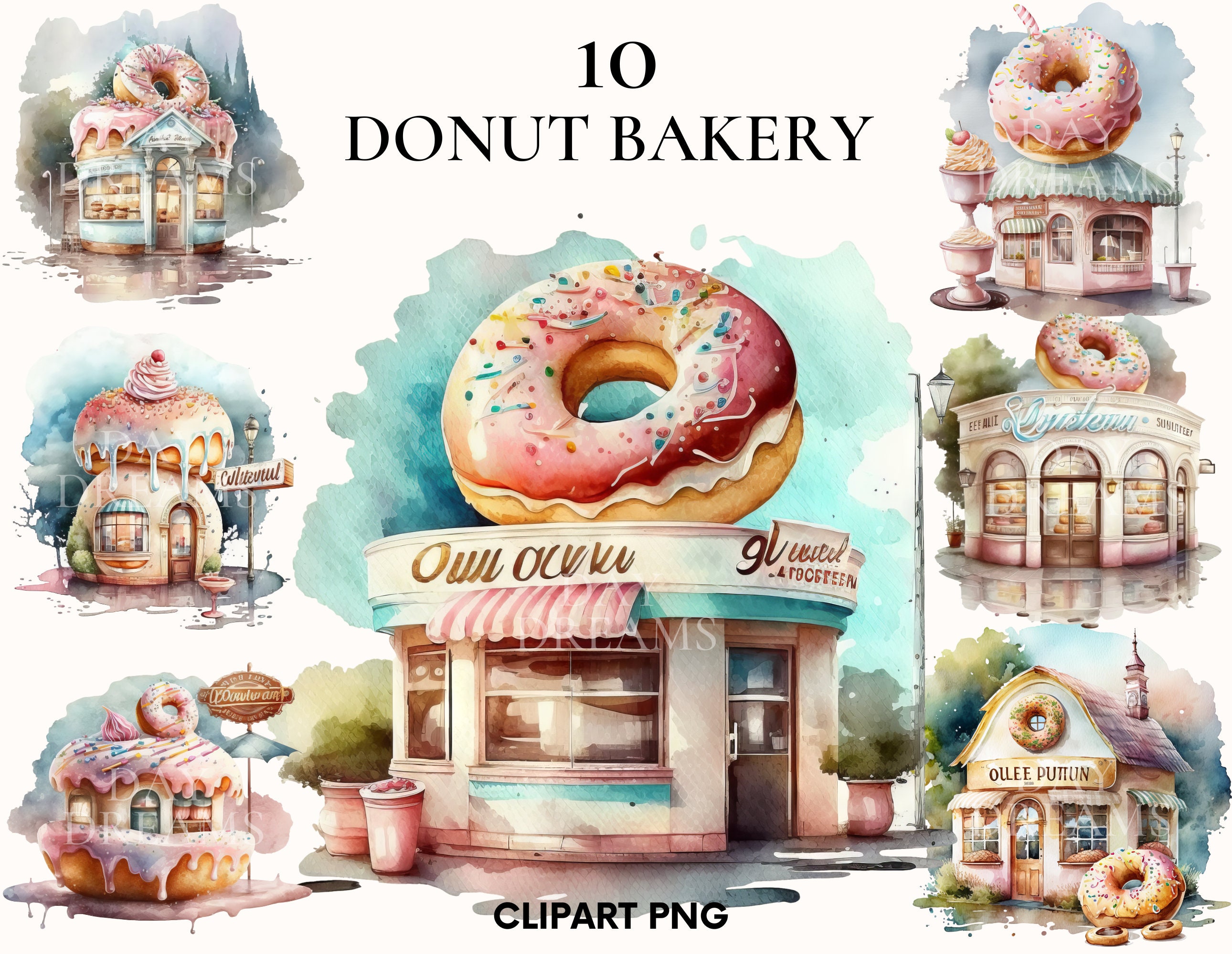 Donut Bakery Clipart Bakery Shop Clipart Bundle Donut - Etsy