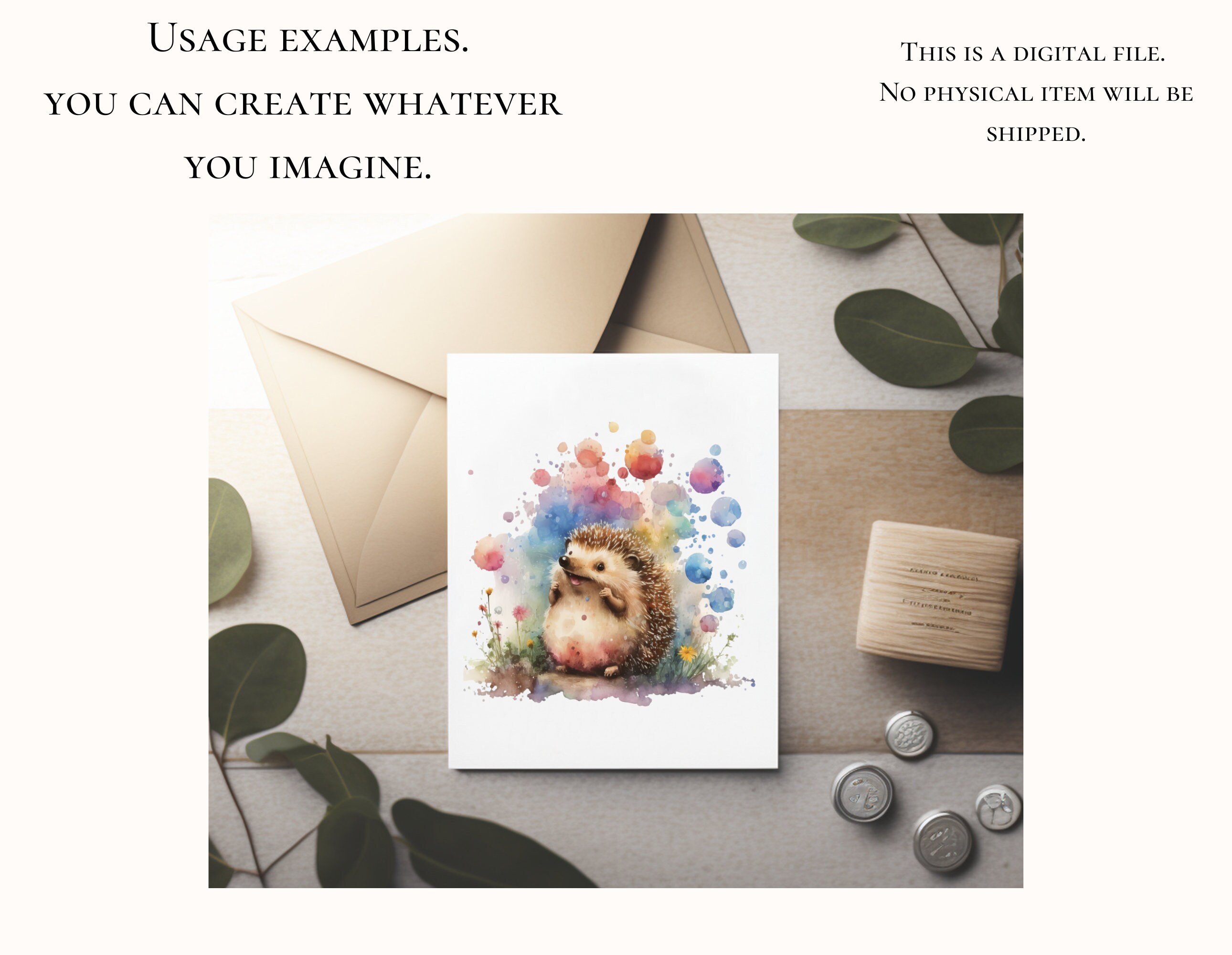 Watercolor Happy Hedgehog Clipart, Cute Forest Animal Clipart Bundle ...