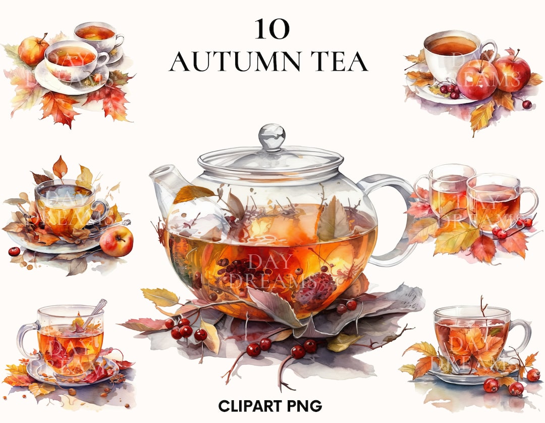 Watercolor Tea Cup Clipart, Tea Party Clipart Bundle, Cute Japanese Tea ...