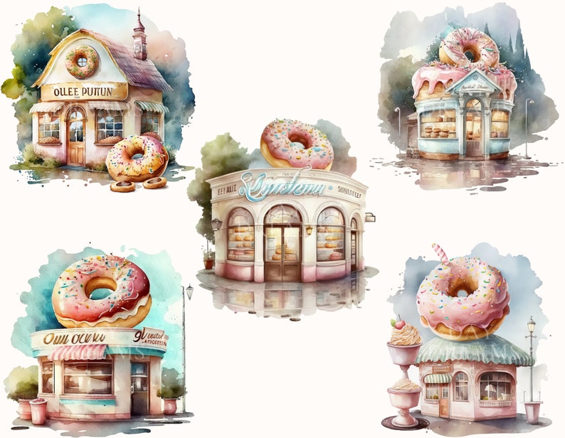 Donut Bakery Clipart Bakery Shop Clipart Bundle Donut - Etsy