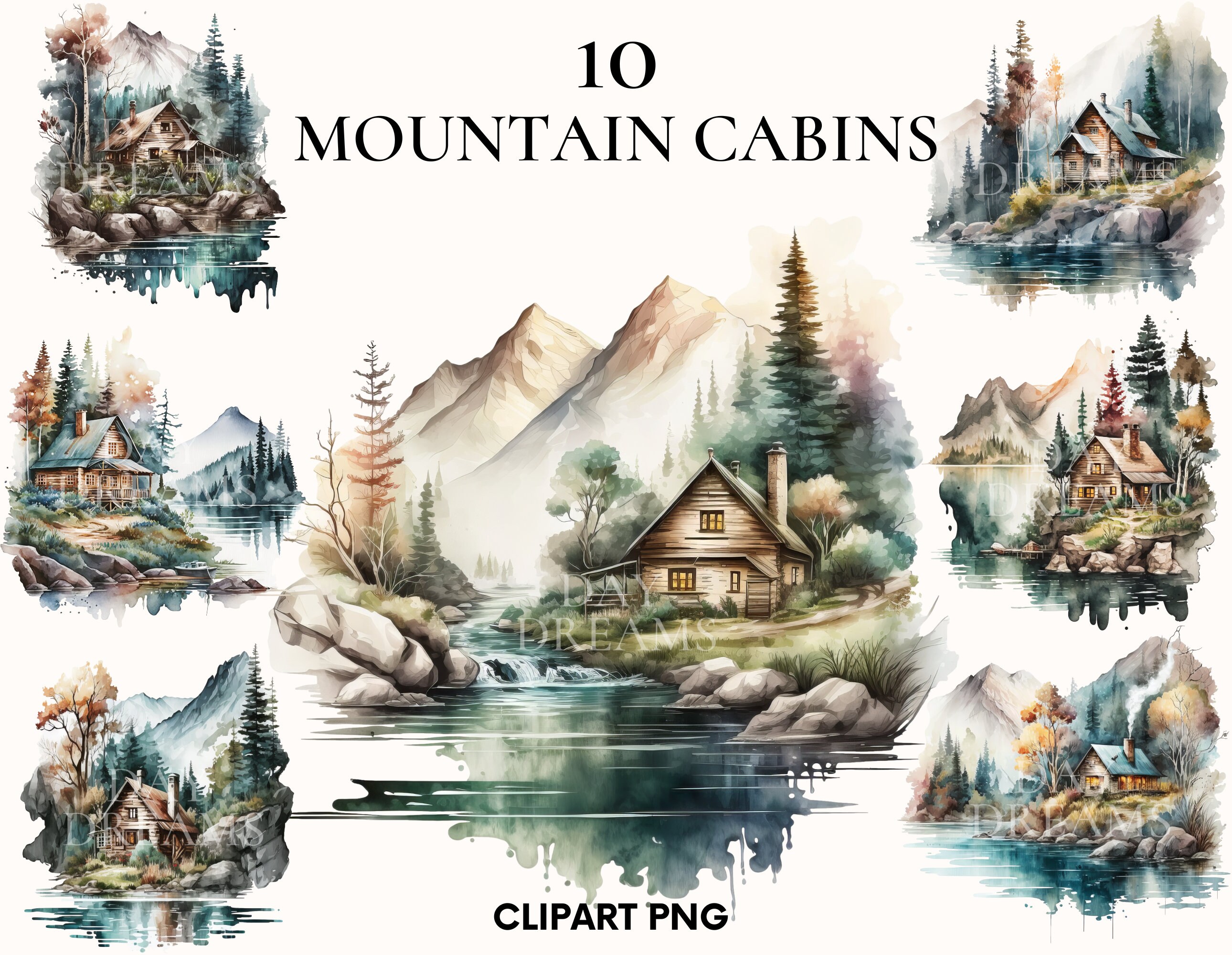 Mountain Cabin Clip Art