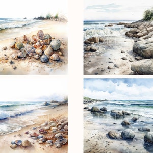 Seashore Digital Paper, Beach Instant Download, Commercial Use ...