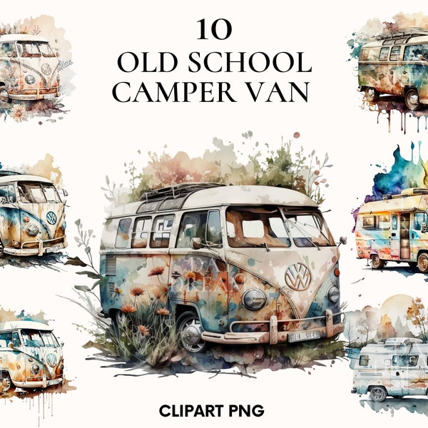 Retro Camper Clipart - Etsy