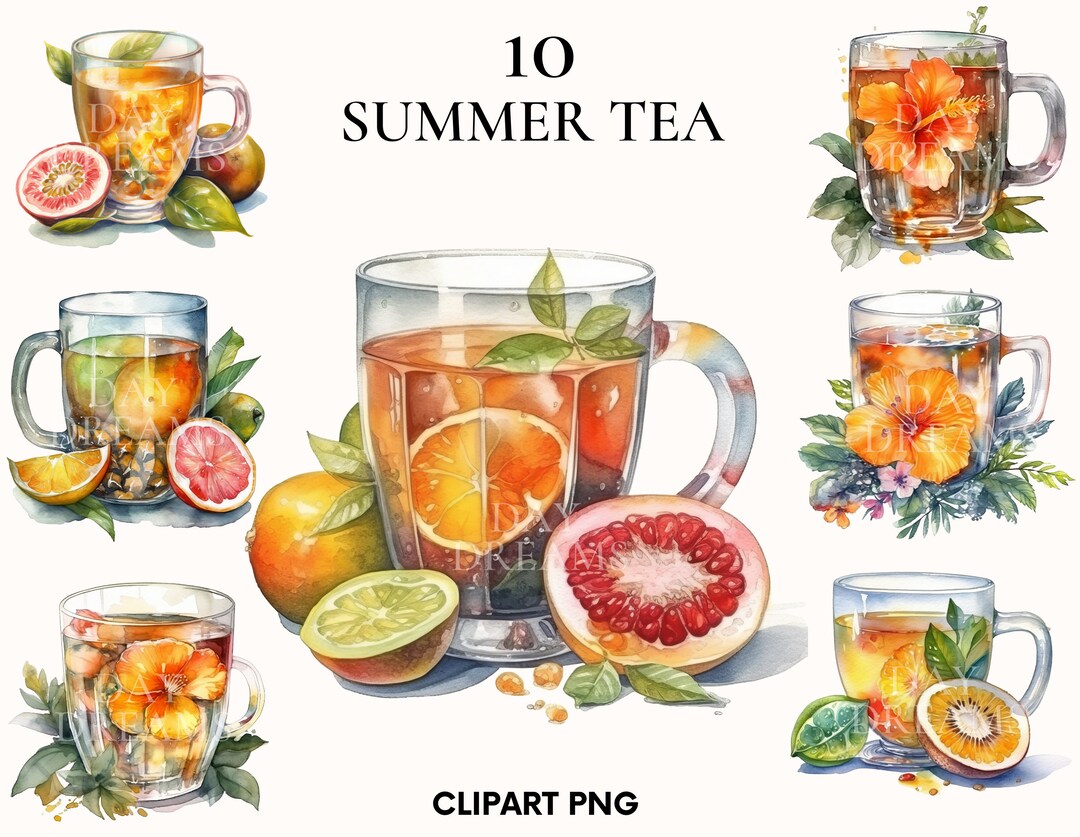 Watercolor Tea Cup Clipart, Tea Party Clipart Bundle, Cute Japanese Tea ...