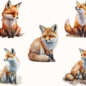 Watercolor Cute Fox Clipart, Woodland Animal Clipart Bundle, Farmhouse ...