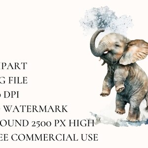 Watercolor Elephants Clipart, Cute Elephant Clipart Bundle, Wild Animal ...