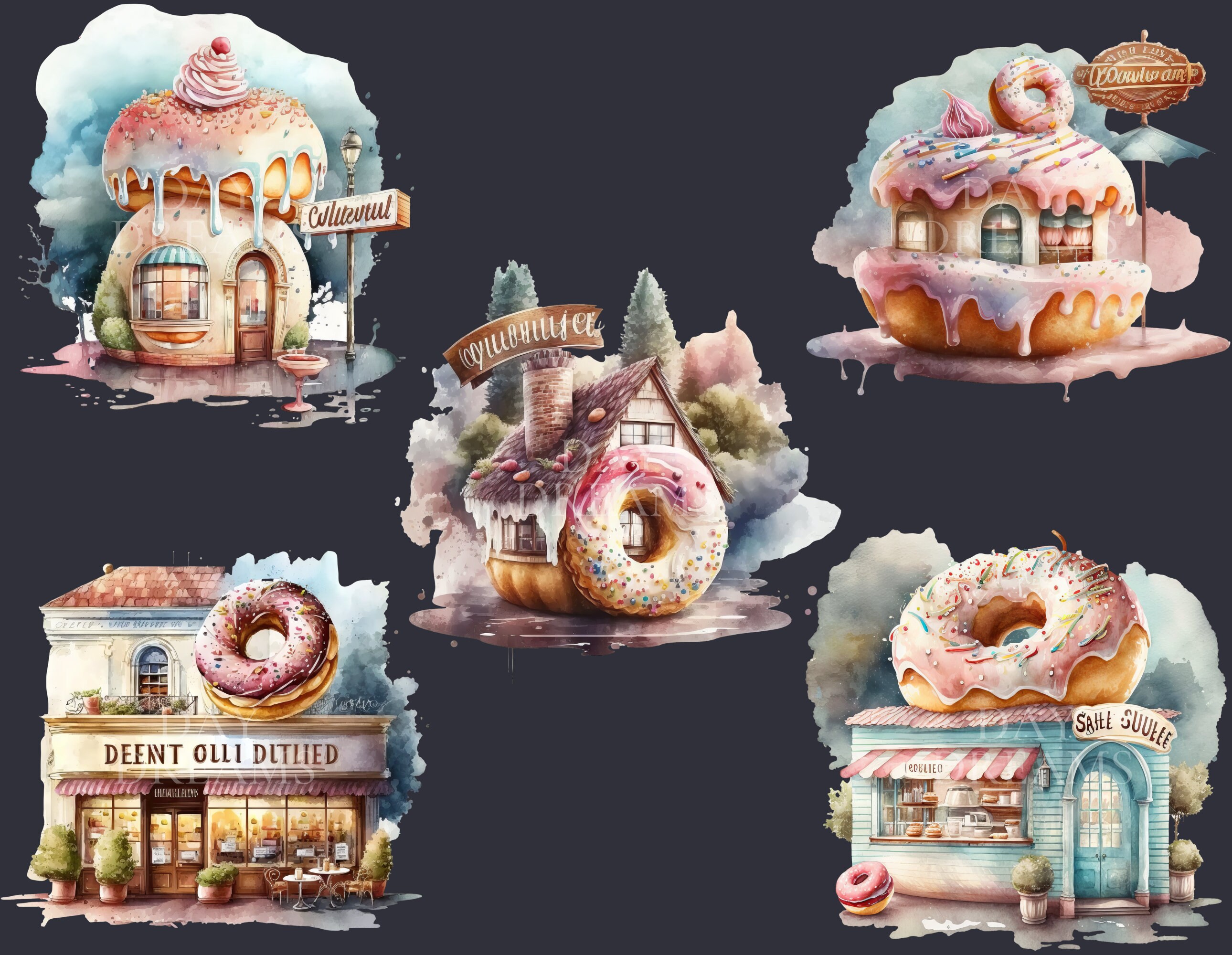 Donut Bakery Clipart Bakery Shop Clipart Bundle Donut - Etsy