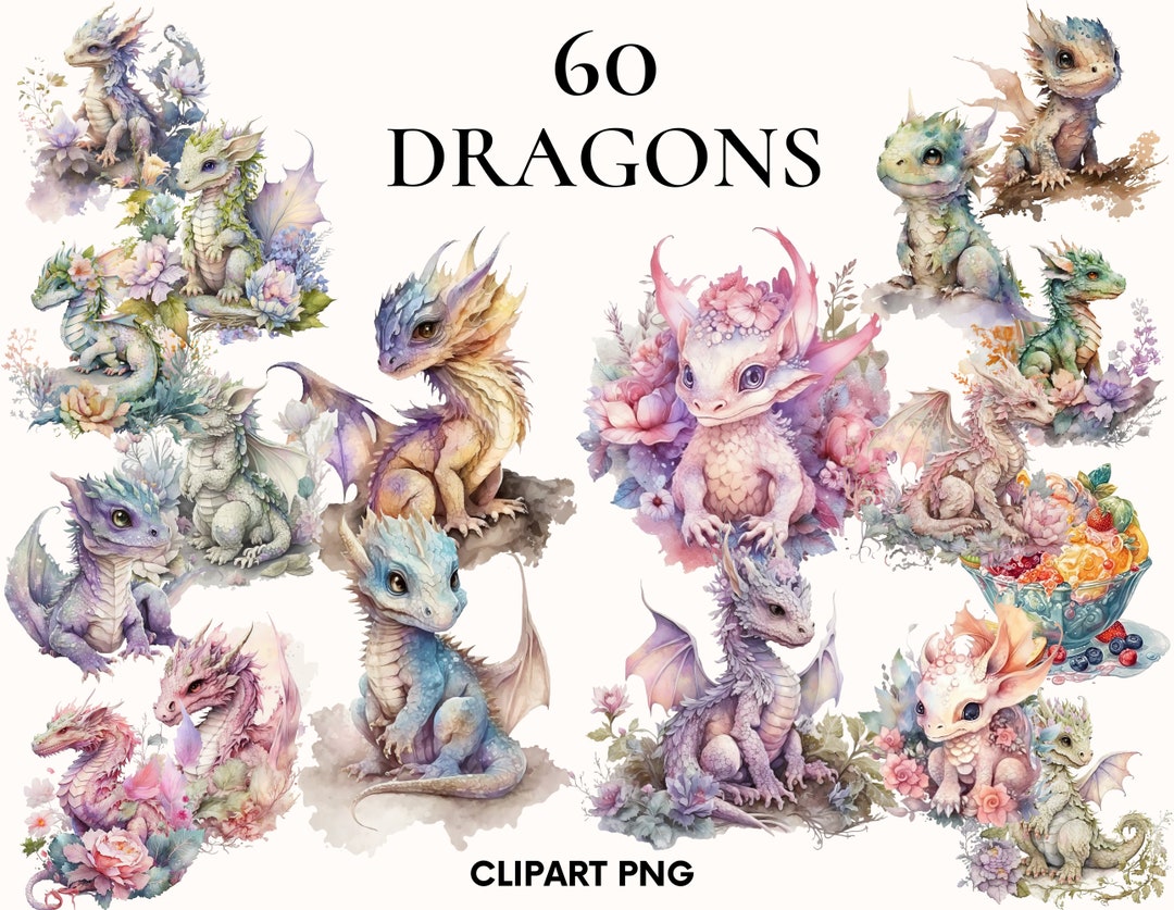 Dragon Clipart, Fairy Tale Clipart, Baby Dragon Png, Dragon in Egg ...