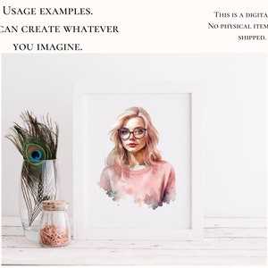 Watercolor Woman Clipart, Gentle Faces Clipart Bundle, Beautiful Girl ...