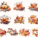 Watercolor Tea Cup Clipart Tea Party Clipart Bundle Cute - Etsy