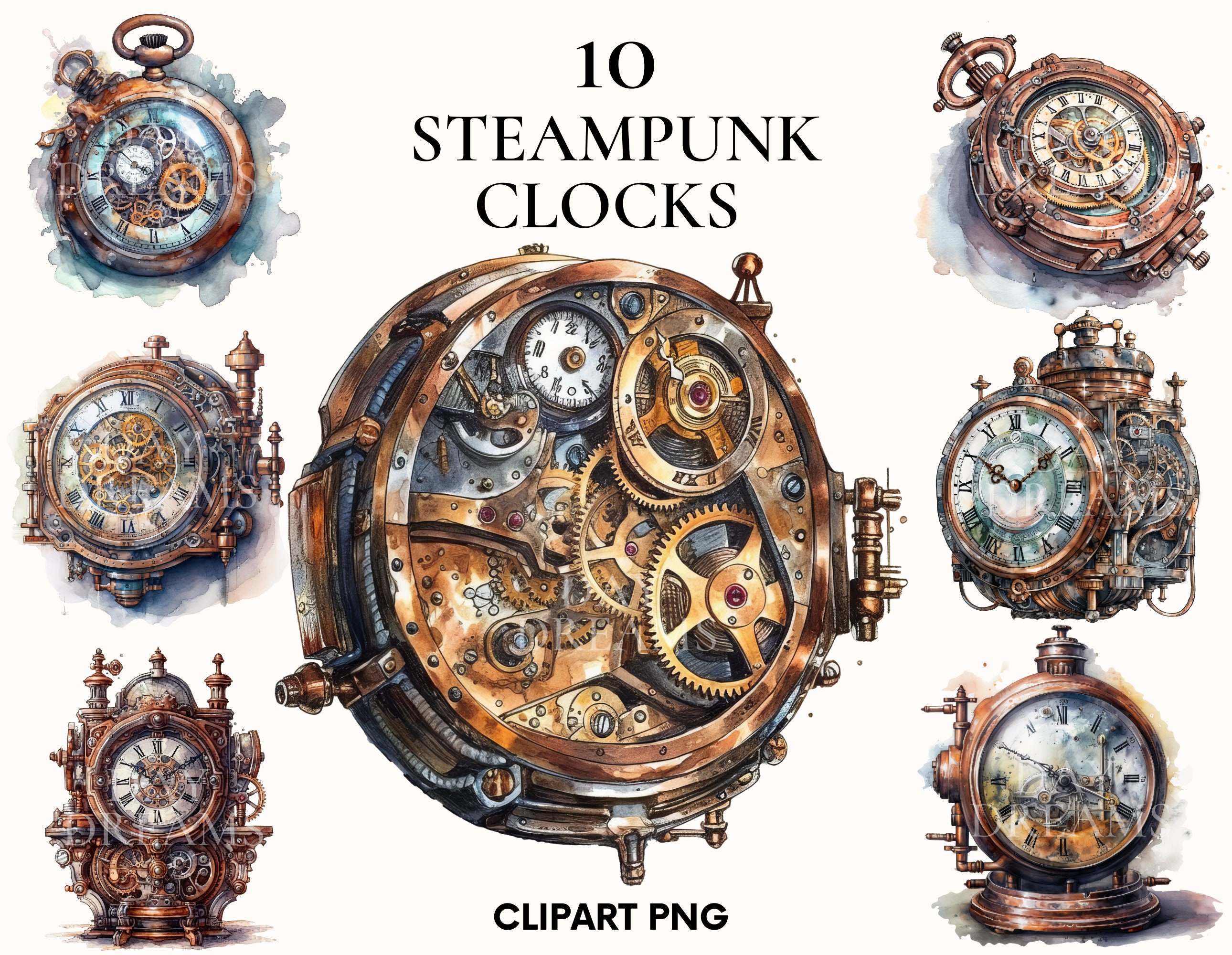 Steampunk Clock Clipart