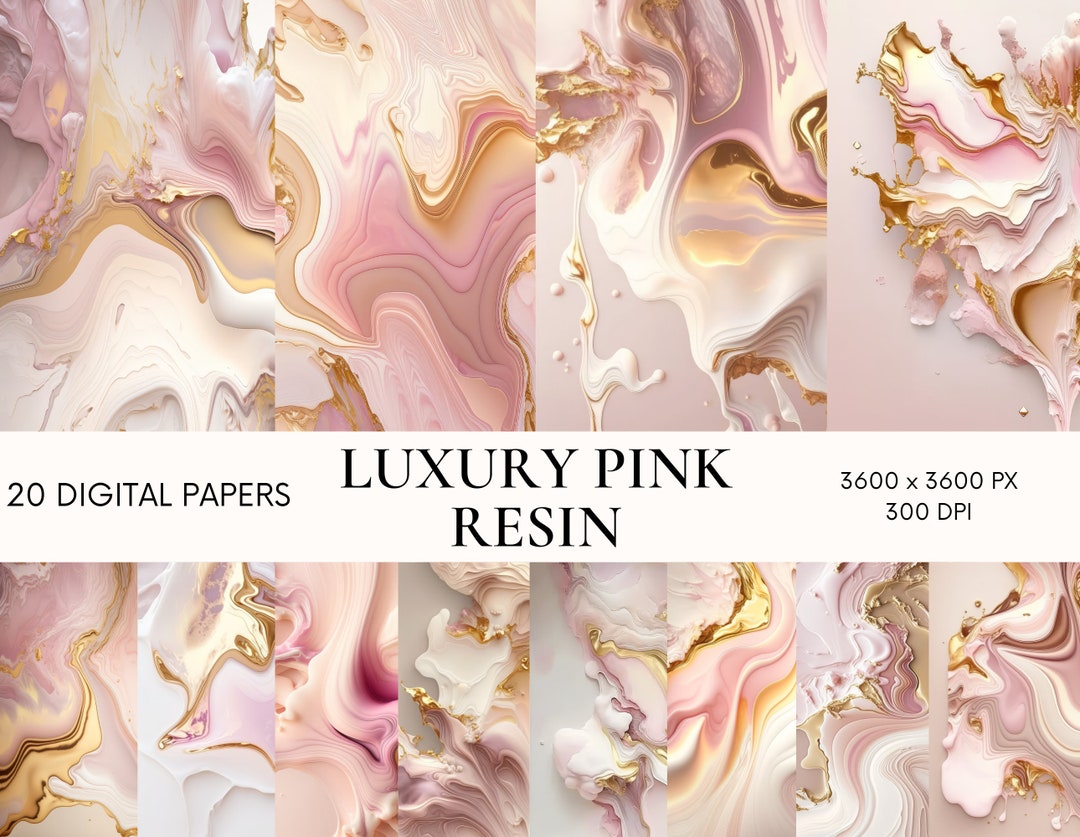 Pink and Gold Marble Digital Paper Resin Texture Instant - Etsy