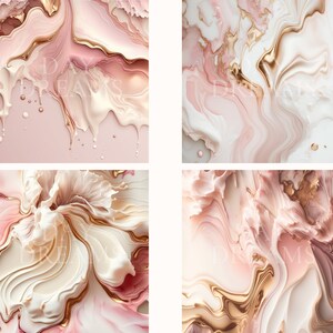 Pink and Rose Gold Marble Digital Paper, Resin Texture Instant Download ...
