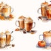 Watercolor Pumpkin Spice Coffee Clipart, Autumn Clipart Bundle, Coffee ...