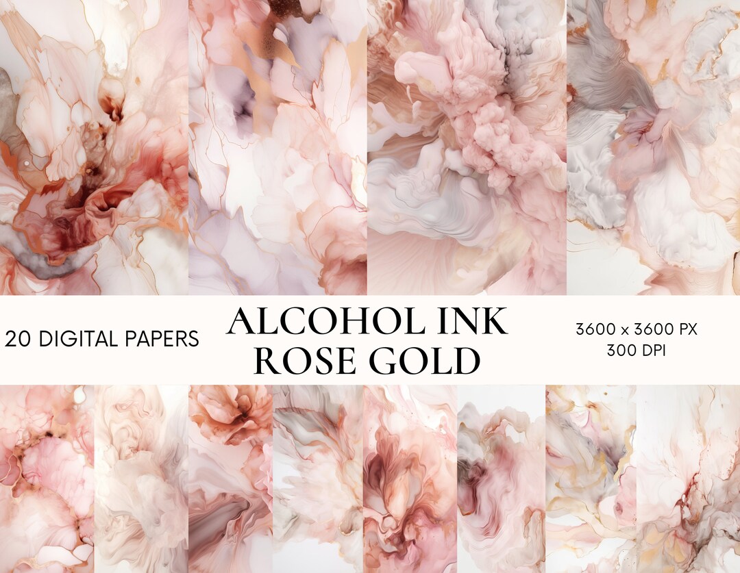 Rose Gold Marble Digital Paper, Marble Texture, Gold Marble, Commercial ...