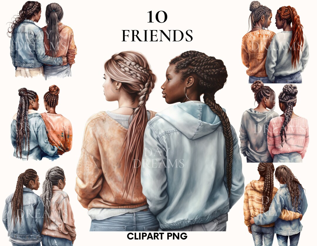Watercolor Best Friend Clipart, Friends Clipart Bundle, Soul Sisters ...