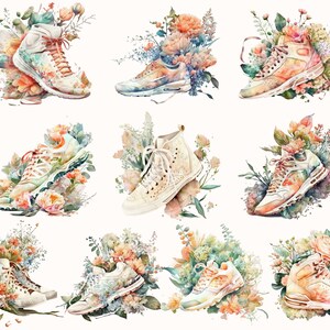 Watercolor Sneakers Clipart, Flowers Sneakers Png, Flowers Clipart ...