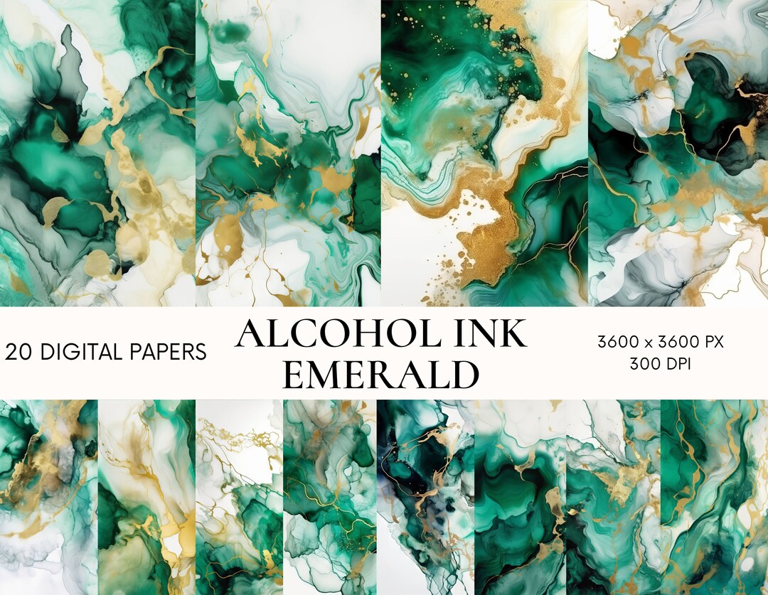 Green and Gold Marble Digital Paper, Marble Texture, Gold Marble ...