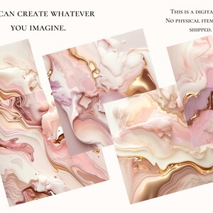 Pink and Rose Gold Marble Digital Paper, Resin Texture Instant Download ...