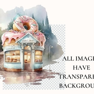 Donut Bakery Clipart, Bakery Shop Clipart Bundle, Donut Clipart, Cozy ...