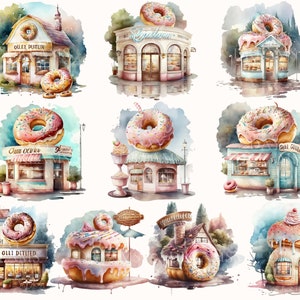 Donut Bakery Clipart, Bakery Shop Clipart Bundle, Donut Clipart, Cozy ...