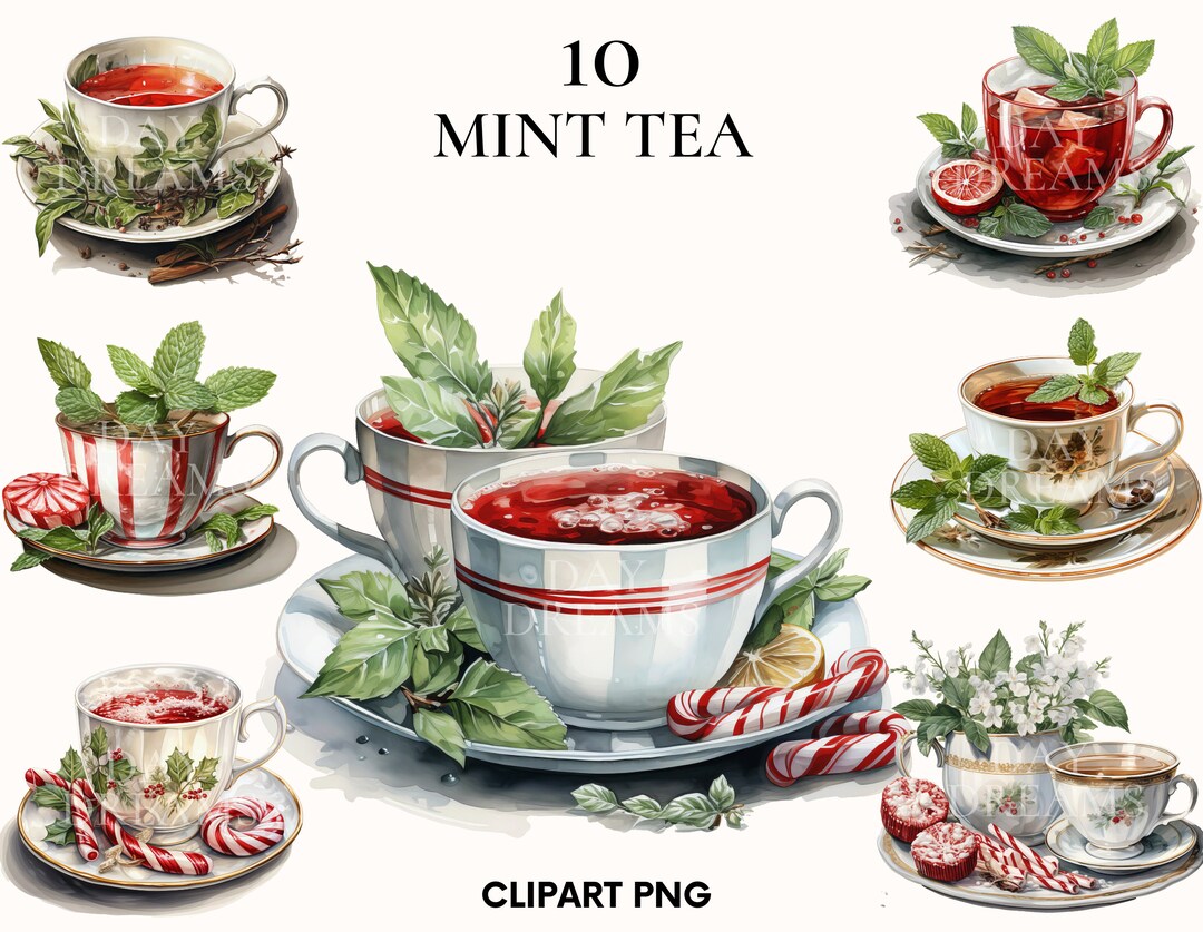 Watercolor Tea Cup Clipart, Tea Party Clipart Bundle, Winter Tea Cup ...