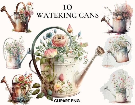 Vintage Watering Can Clip Art