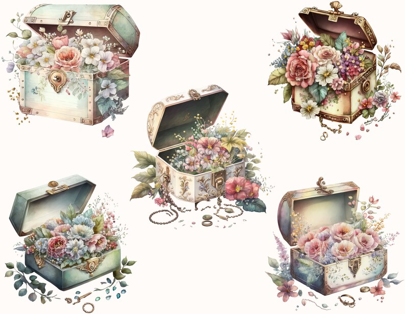 Watercolor Jewellery Box Clipart Jewelry Clipart Bundle - Etsy