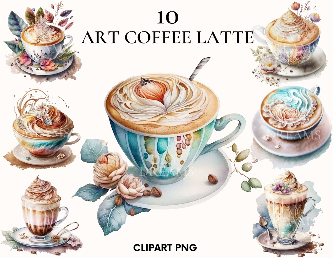 Watercolor Coffee Clipart, Food Illustration Clipart Bundle, Coffee ...