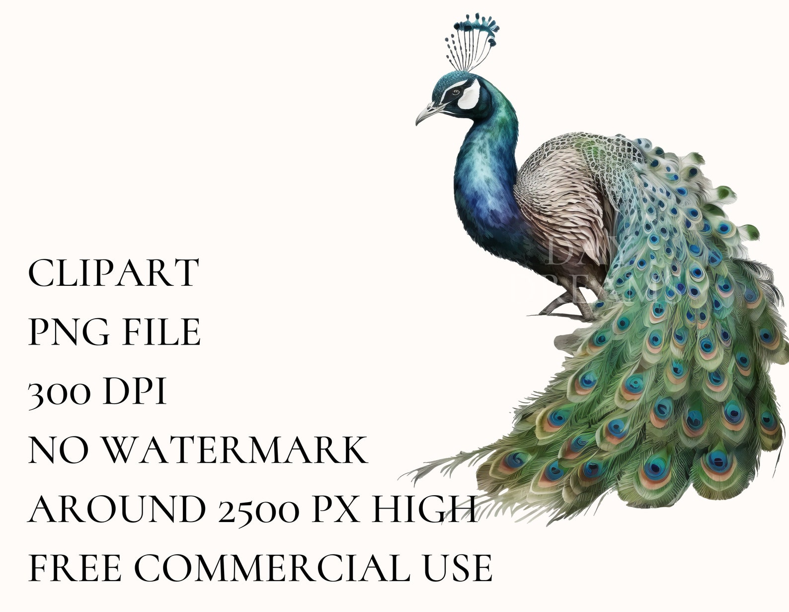Watercolor Peacock Clipart Bird Clipart Peacock Feathers - Etsy