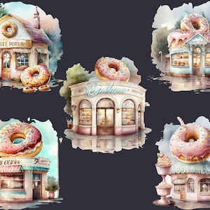 Donut Bakery Clipart, Bakery Shop Clipart Bundle, Donut Clipart, Cozy ...
