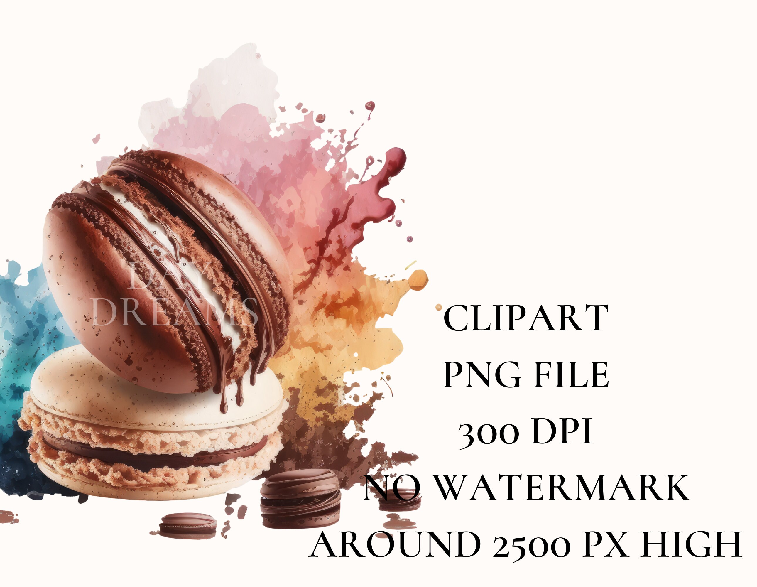 Watercolor Macaroons Clipart Food Illustration Clipart - Etsy