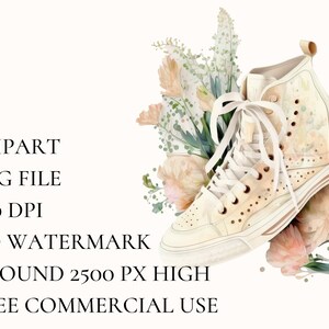 Watercolor Sneakers Clipart, Flowers Sneakers Png, Flowers Clipart ...
