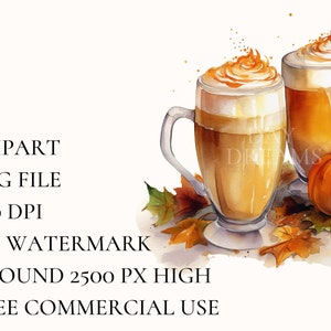 Watercolor Pumpkin Spice Coffee Clipart, Autumn Clipart Bundle, Coffee ...