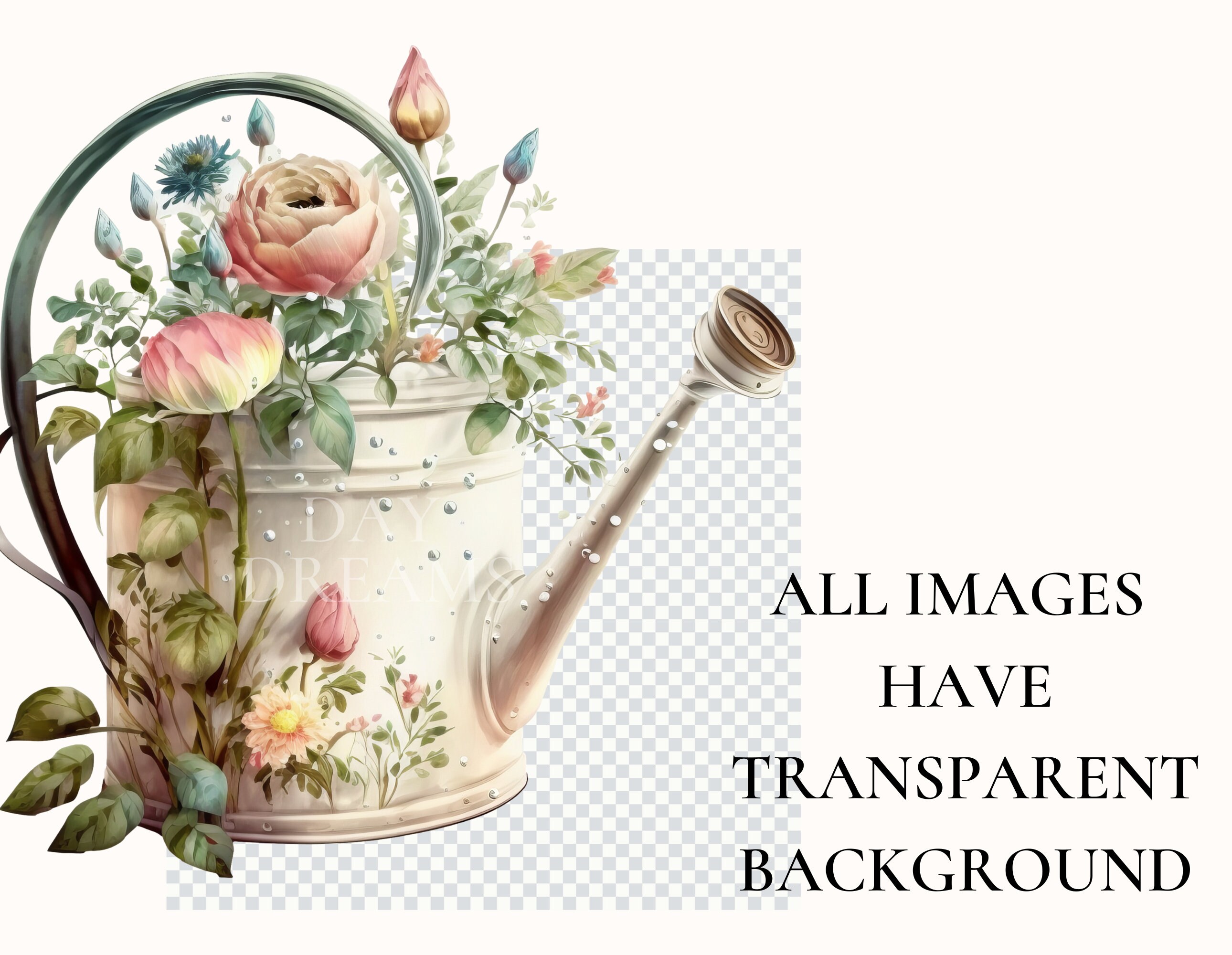 Watering Can Clipart Watercolor Watering Can With Flowers - Etsy UK