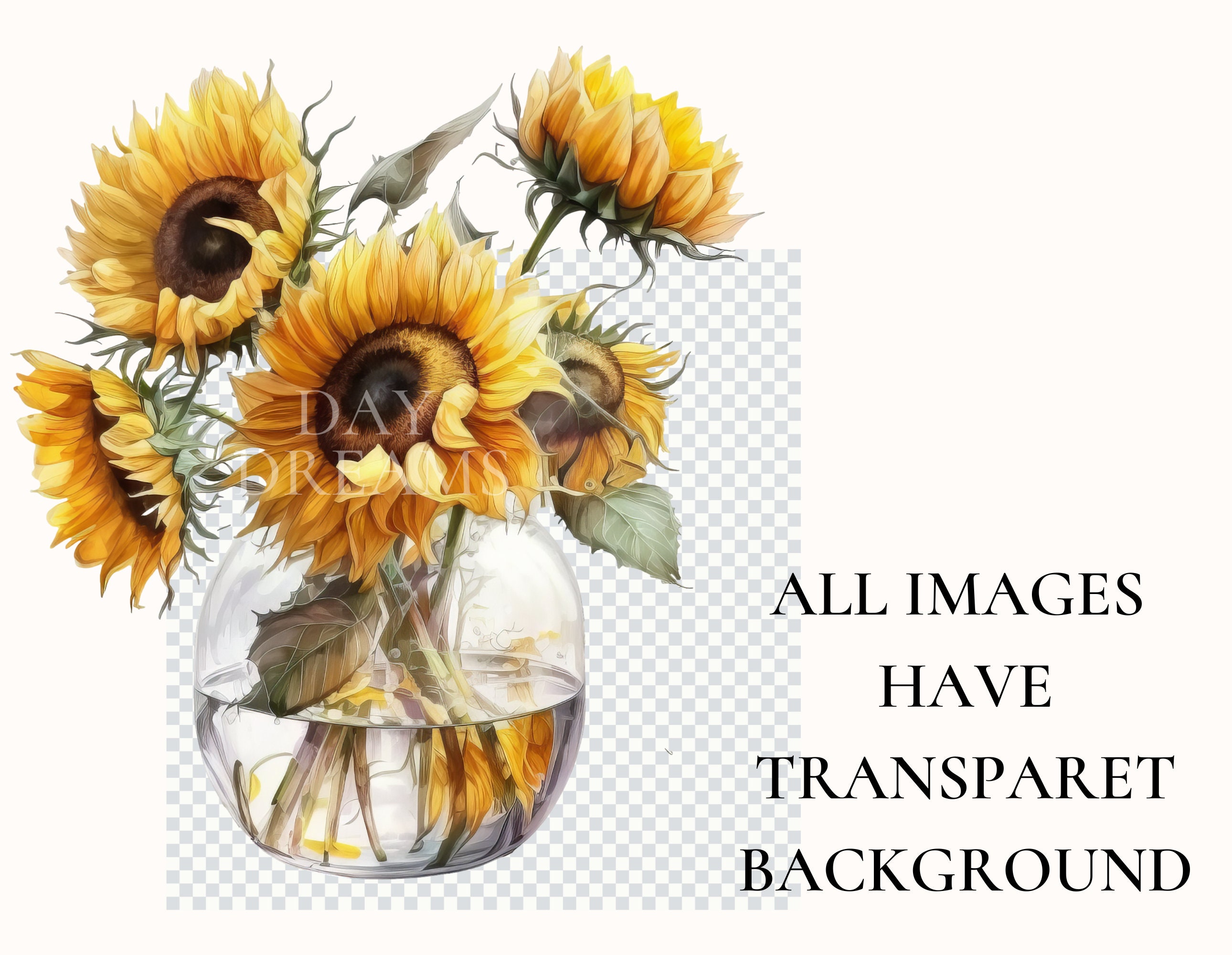 Sunflower Clipart Farmhouse Clipart Bundle Watercolor - Etsy
