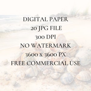 Seashore Digital Paper, Beach Instant Download, Commercial Use ...