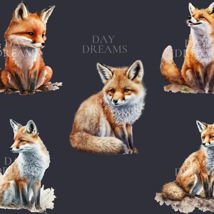 Watercolor Cute Fox Clipart, Woodland Animal Clipart Bundle, Farmhouse ...