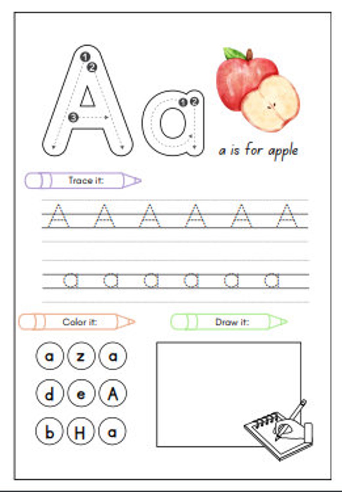 Alphabet Tracing Practice Worksheet A4 Paper Size - Etsy
