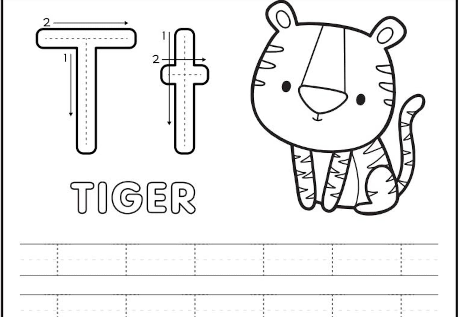 A-Z Tracing Worksheets-animals - Etsy