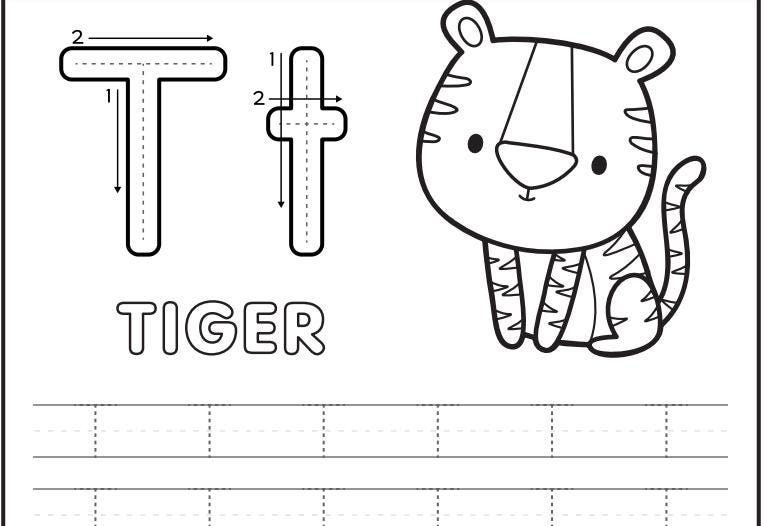 A-Z Tracing Worksheets-animals - Etsy