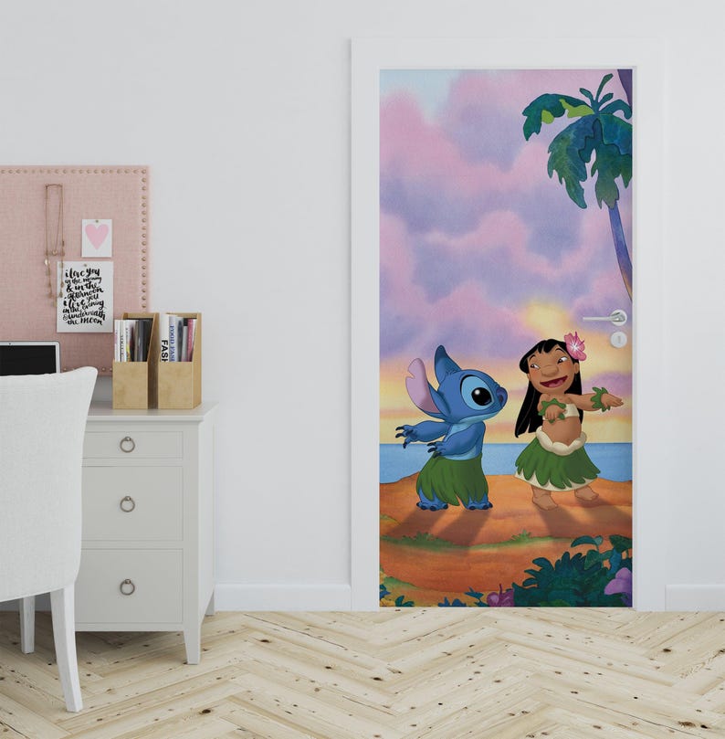 Lilo & Stitch Disney DOOR Wallpaper Mural Decal Removable Sticker ...