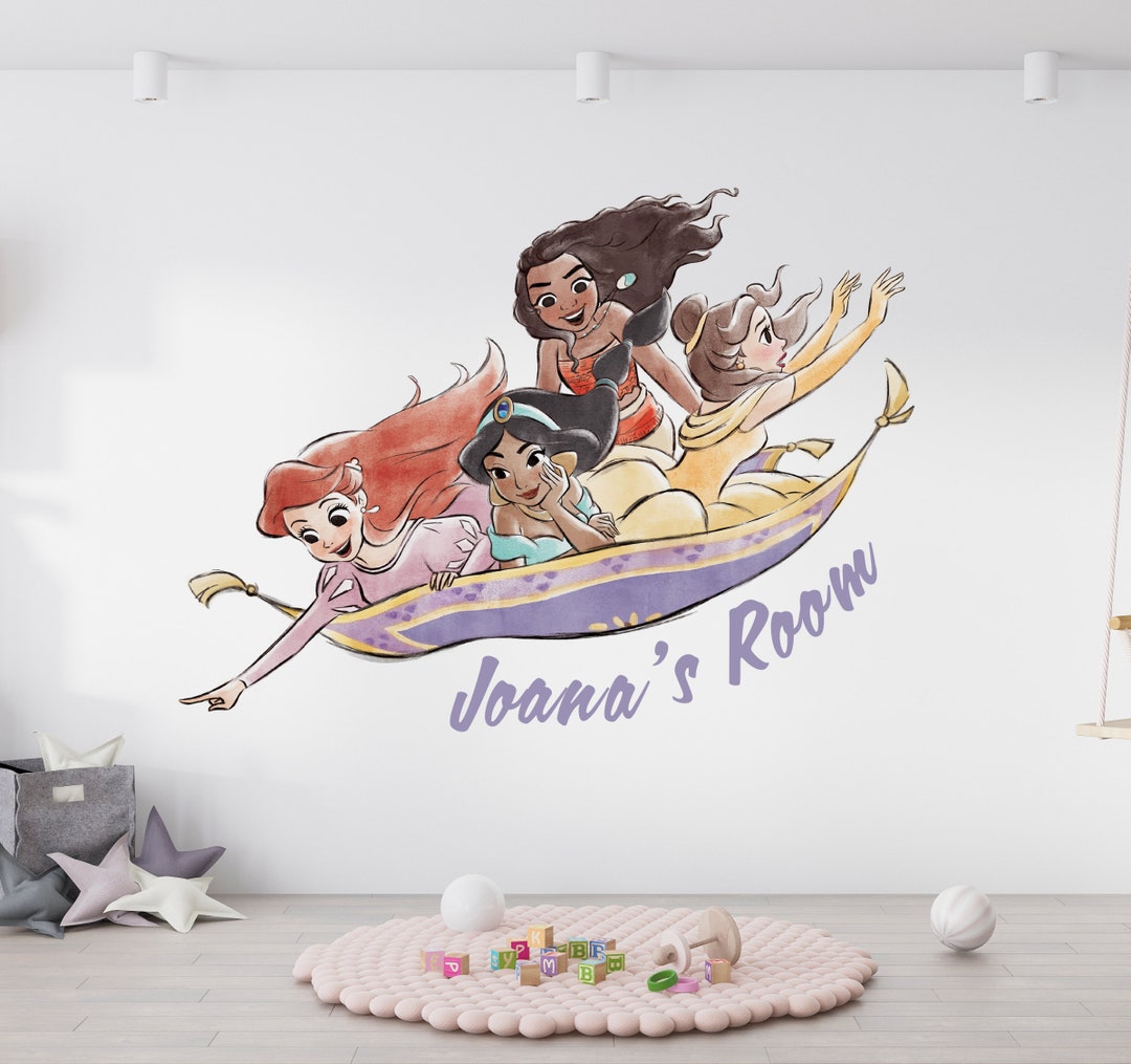 Disney Princess Personalized Wall Sticker Custom Name Removable Decal ...
