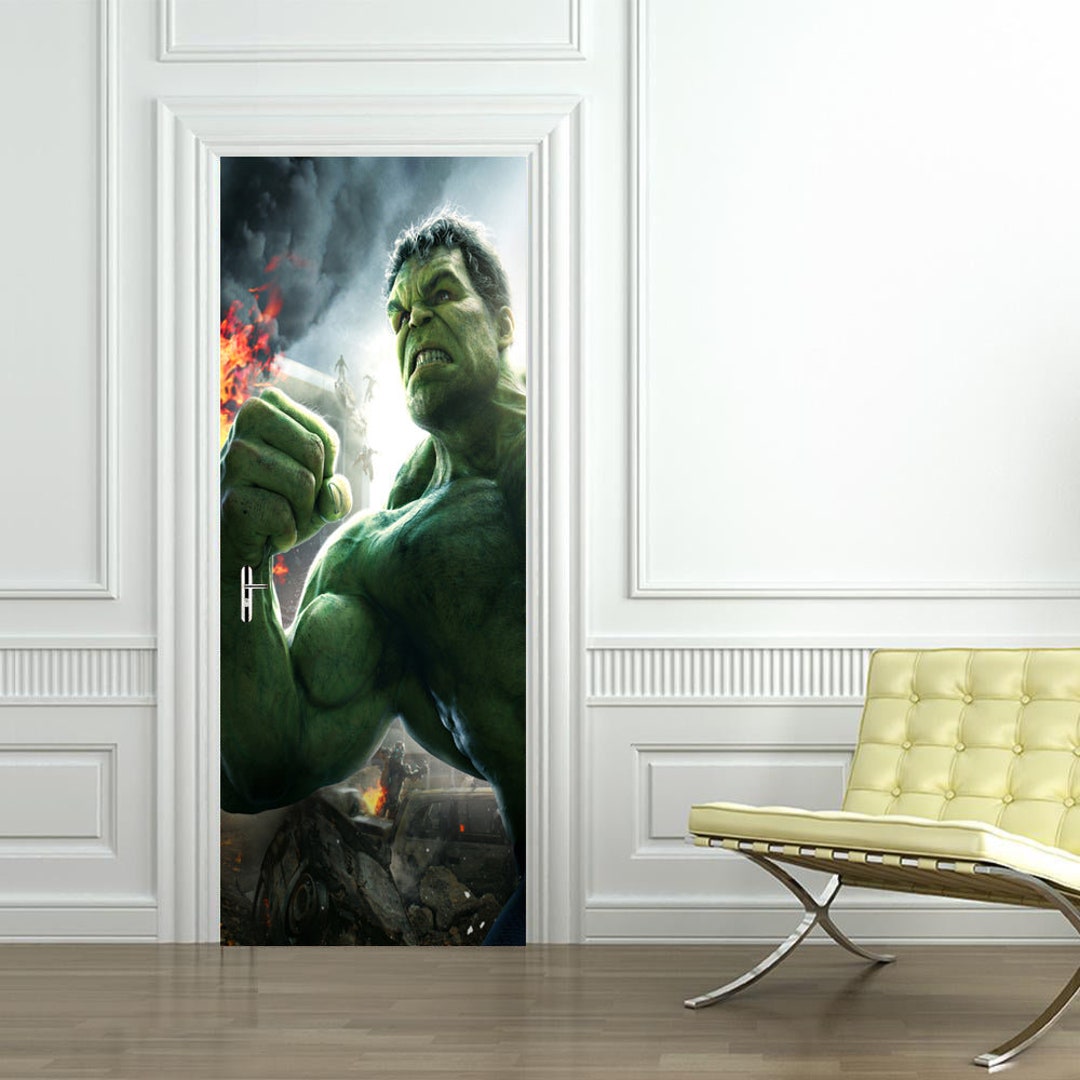 Superhero Popular Characters Door Wallpaper Decal Kids Room Wall/door ...
