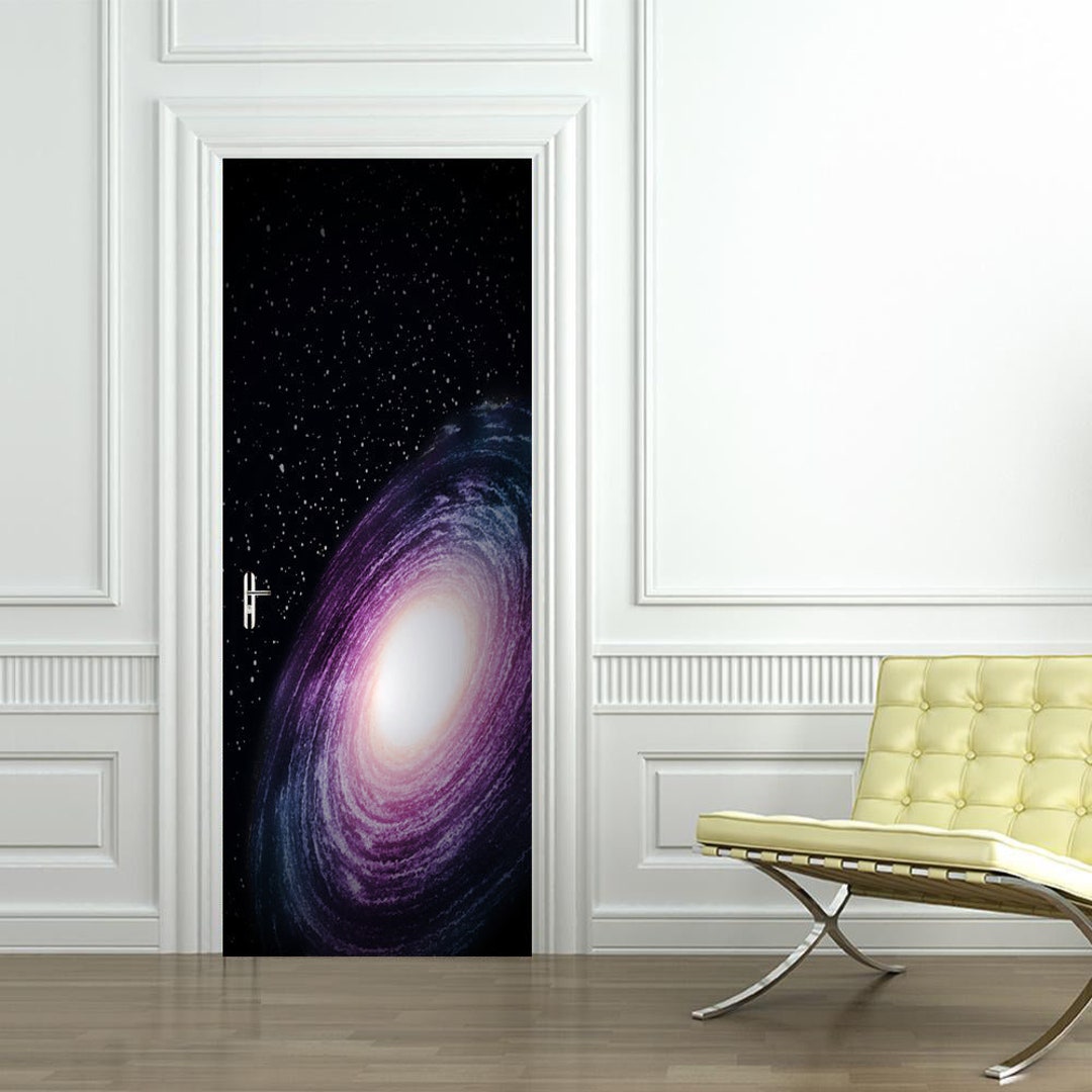 Space Galaxy Door Wallpaper Decal Removable Sticker Personalized Name ...