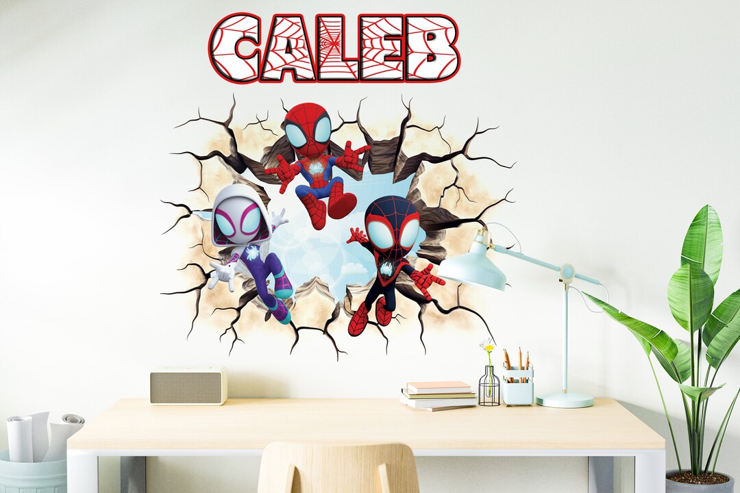 Personalized Spidey Superhero Room Decorations Removable Wall Stickers ...