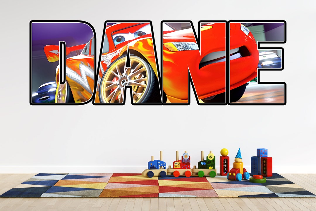 Cars Movie Wall Stickers Custom Name Children's Popular Characters Room ...